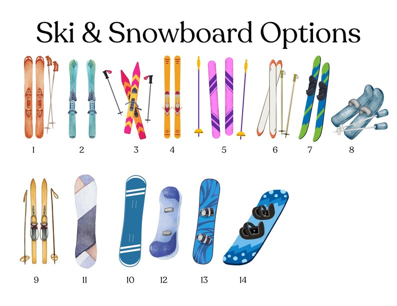 Personalized Family Portrait; Customizable Snowboarding Family Print ...