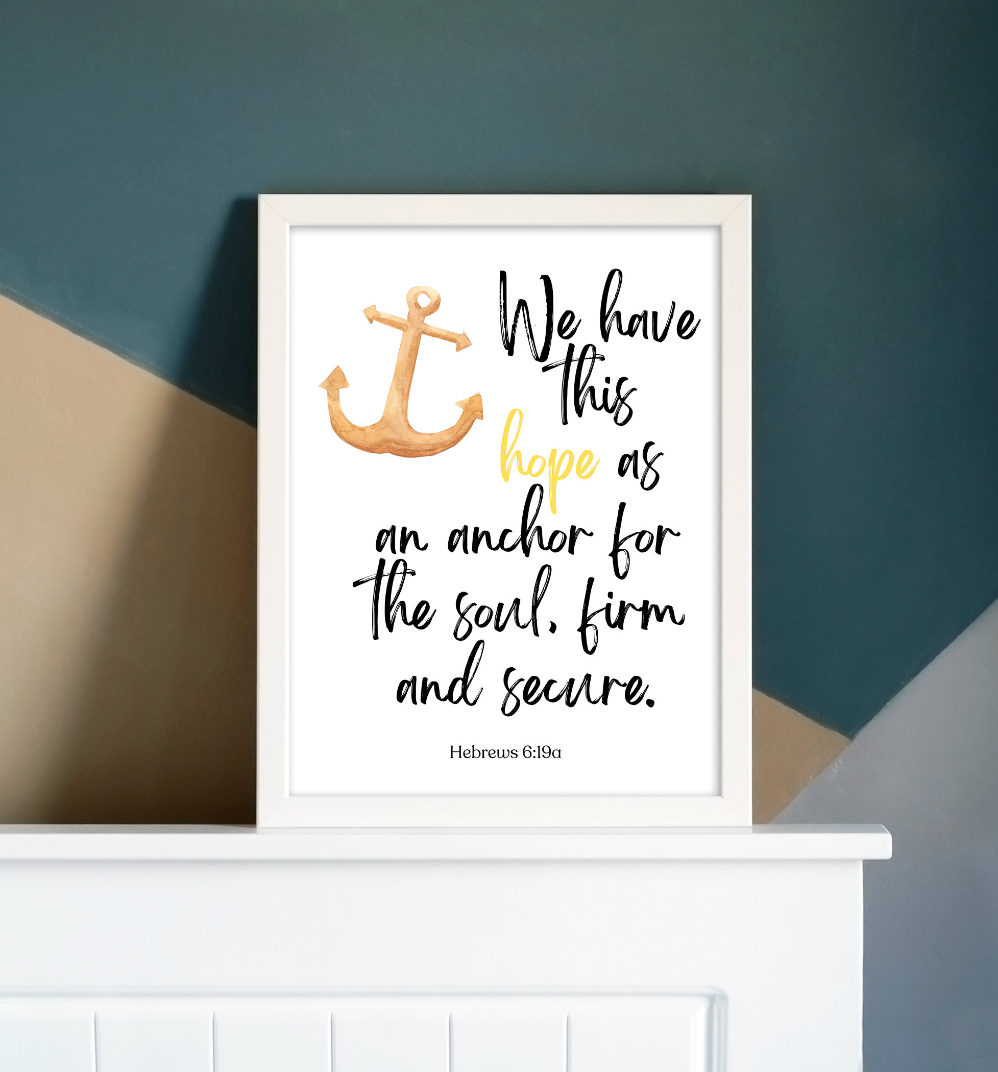 DIGITAL Anchor Wall Art Bible Verse Print - Hebrews 6:19 Scripture; 8.5 ...