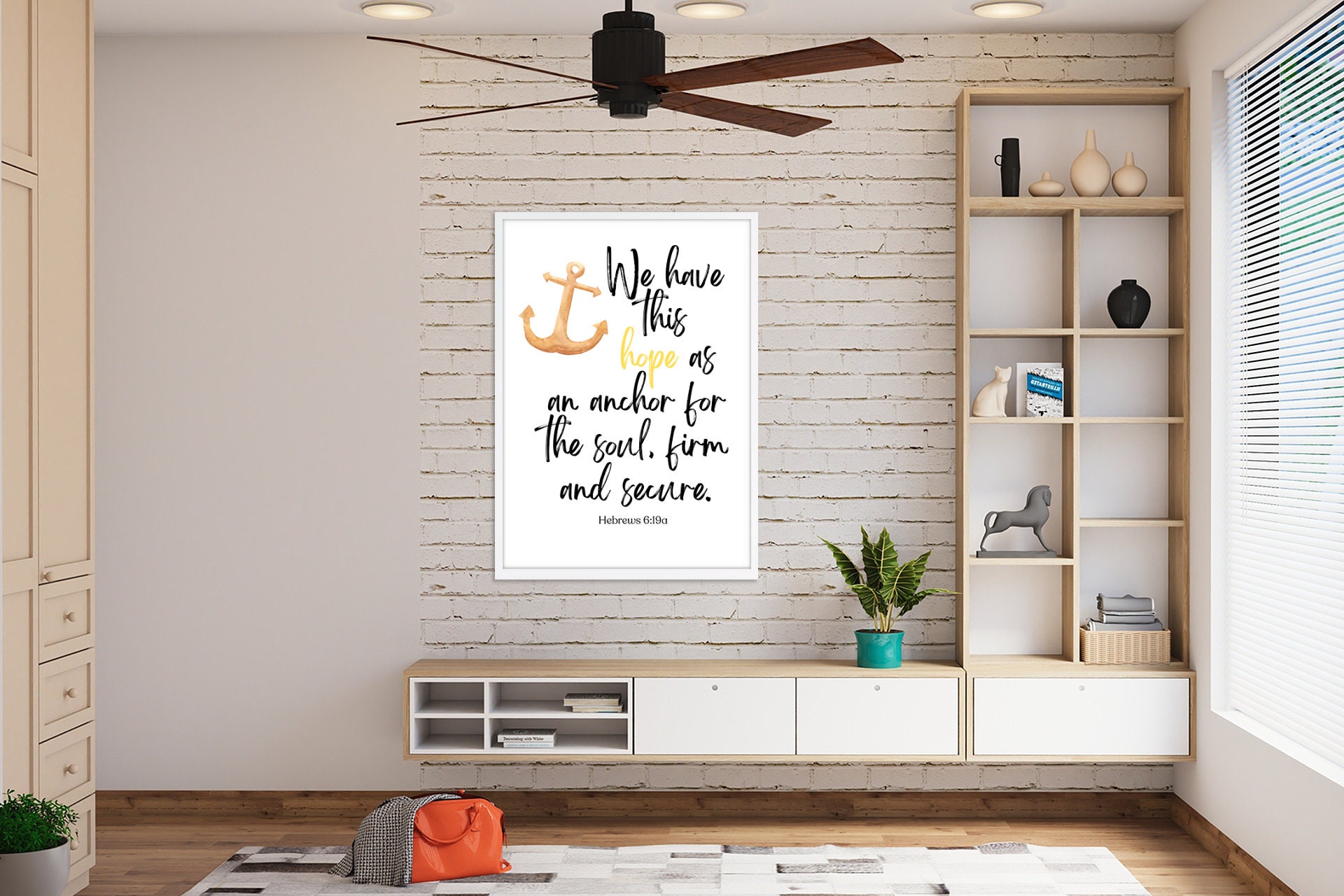 DIGITAL Anchor Wall Art Bible Verse Print - Hebrews 6:19 Scripture; 8.5 ...