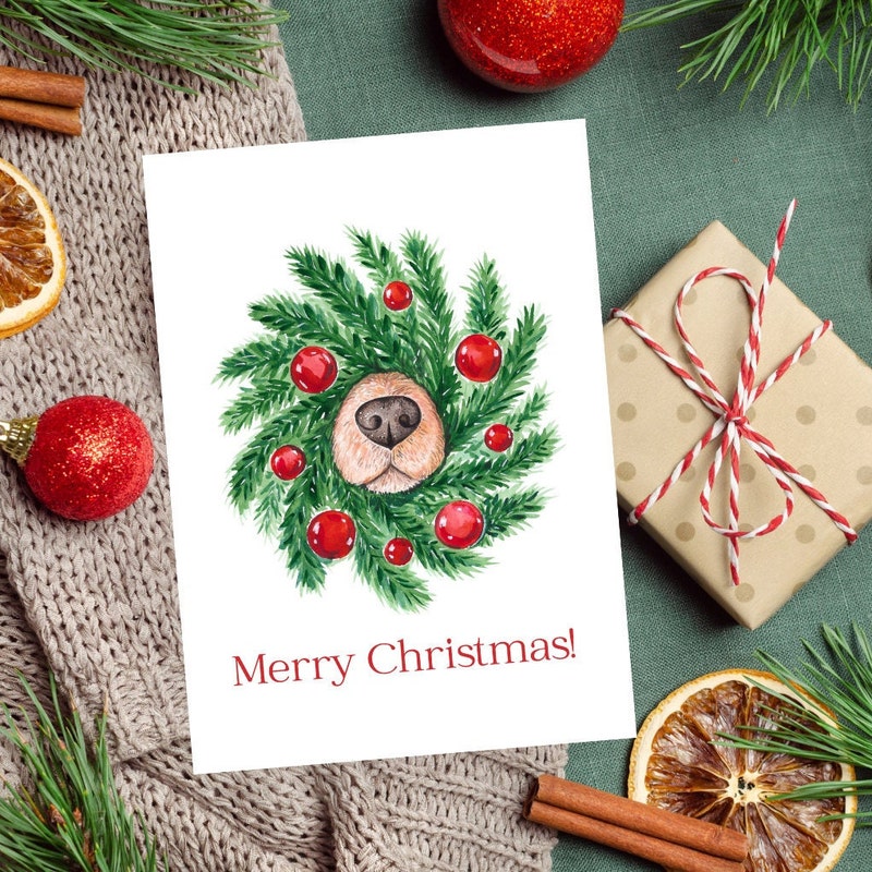 Dog Christmas Cards - Etsy
