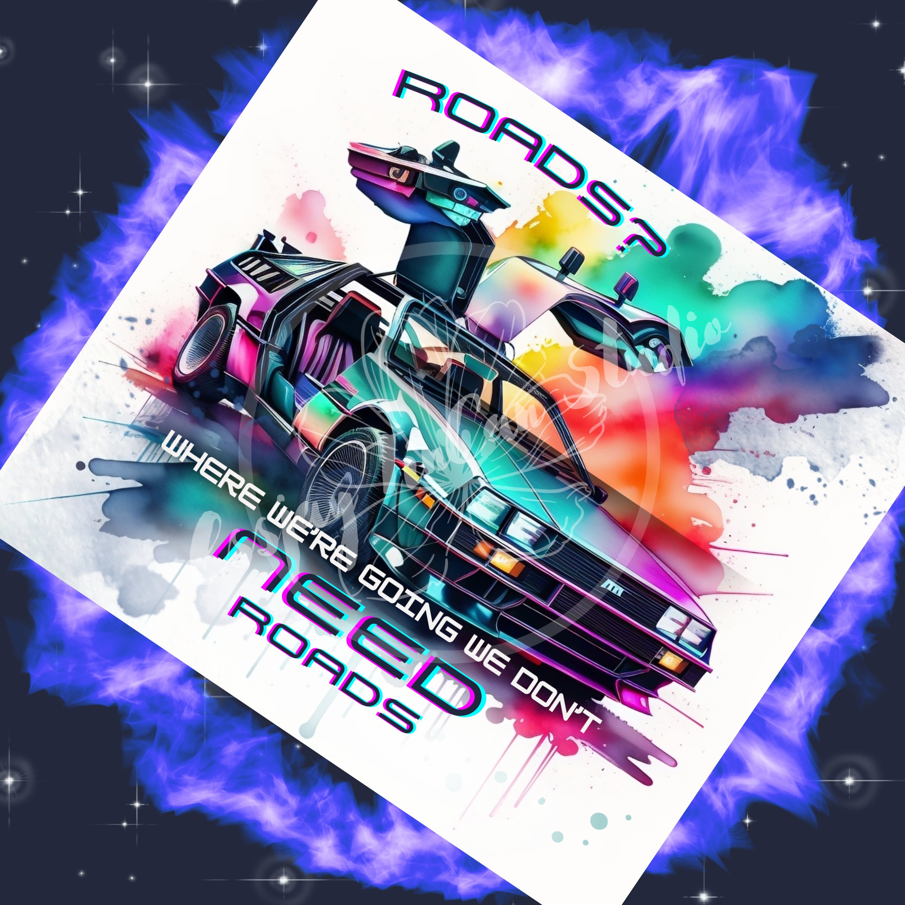 Delorean Car Tumbler Wrap for Sublimation ROADS? - 20oz and 30oz ...