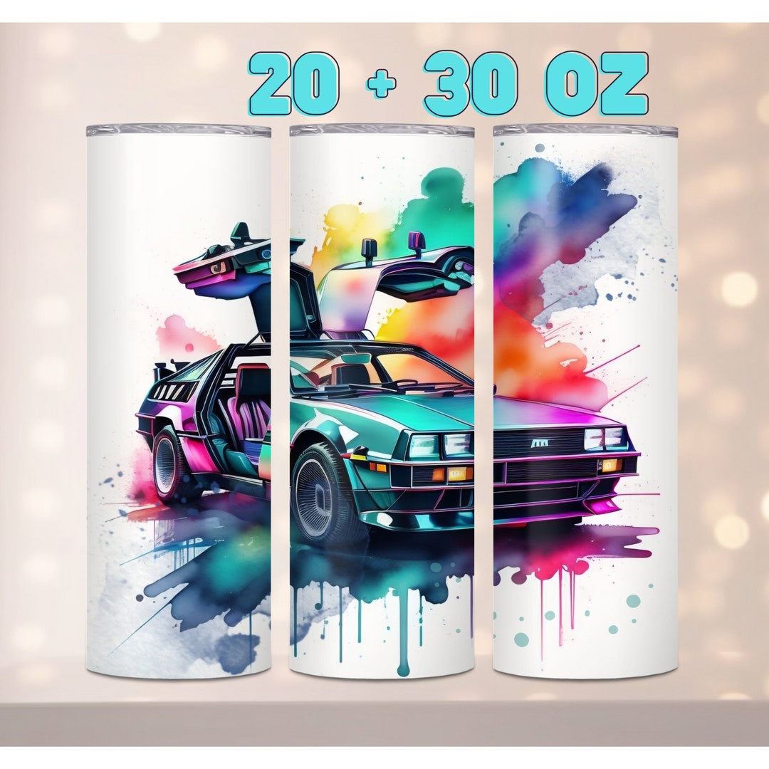 Delorean Car Tumbler Wrap for Sublimation 20oz and 30oz Digital ...