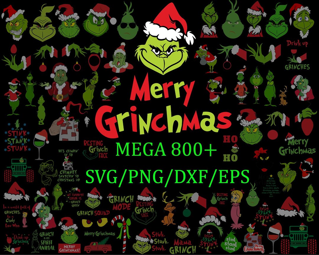 800 Merry Christmas Svg Mega Bundle, Funny Christmas Svg, Grin.ch ...
