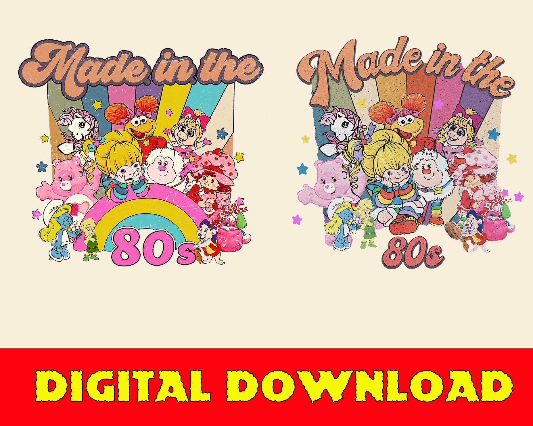 Made in the 80s Png, Rainbow Girl Png, 80s Cartoon Friends Png, Care ...