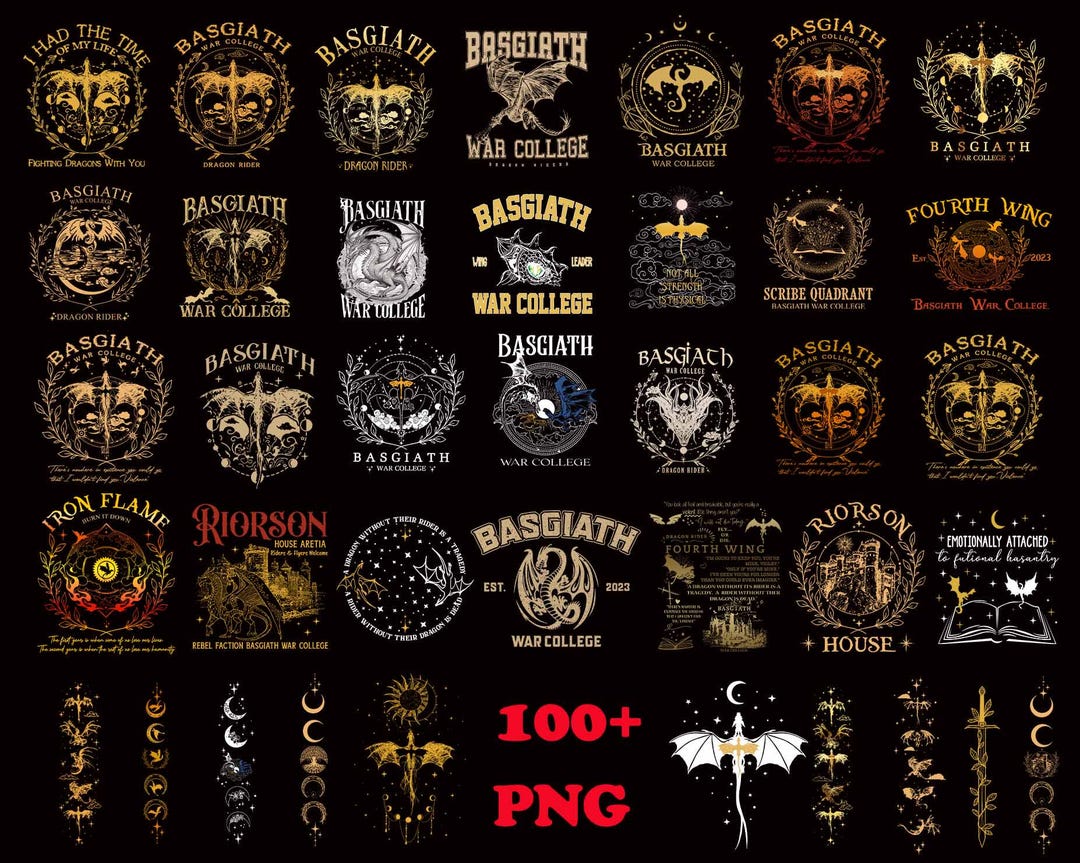 Basgiath War College Png Bundle, Dragon Rider, Fourth Wing Png, Riders ...