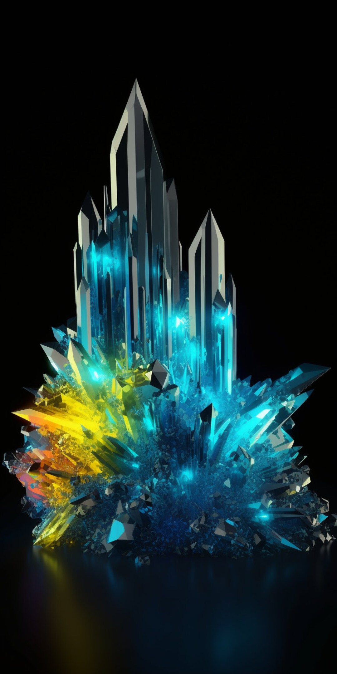 Aqua and Gold Crystal Lock Screen Background - Etsy