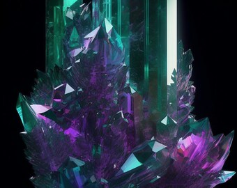 Aqua and Gold Crystal Lock Screen Background - Etsy