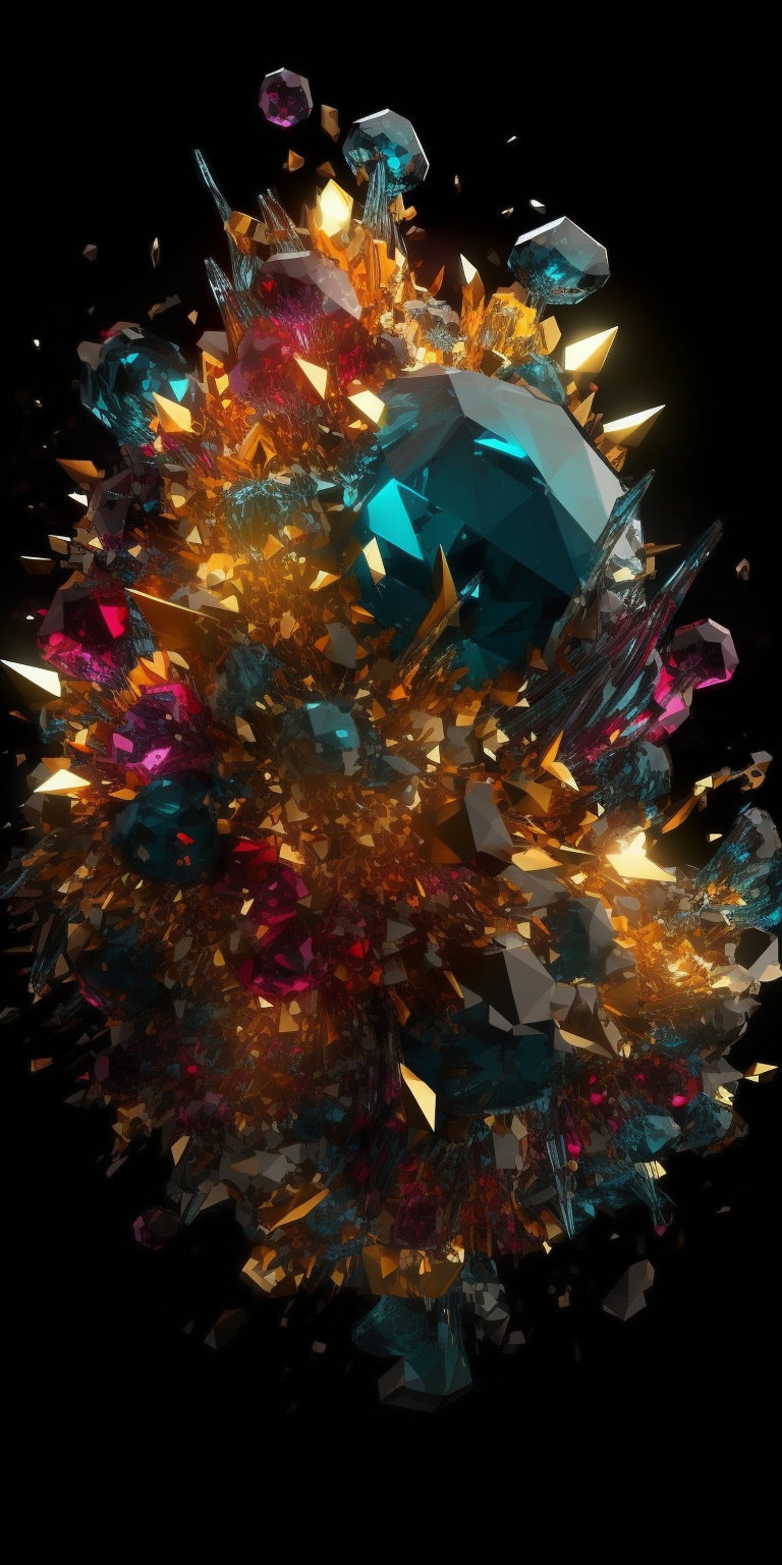 Gold Cluster Crystal Lock Screen Background - Etsy