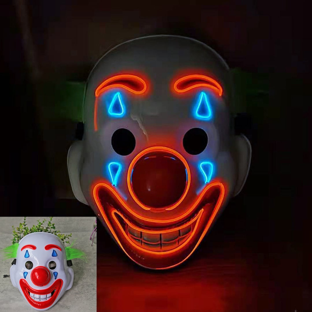 Evil Clown Mask It Creepy Mask Cosplay Luminous Halloween - Etsy