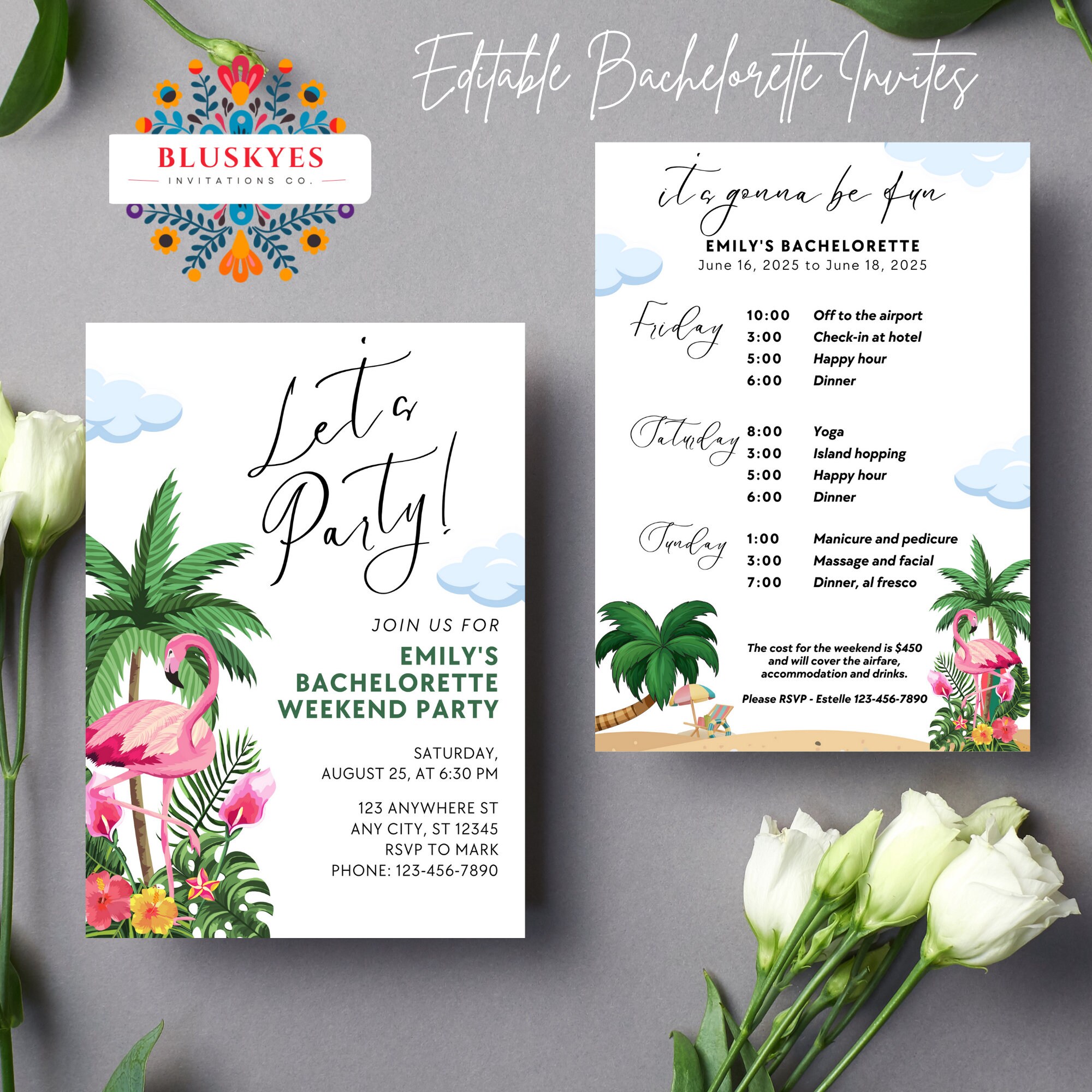 Tropical Flamingo Bachelorette Weekend Itinerary | Tropical Theme ...