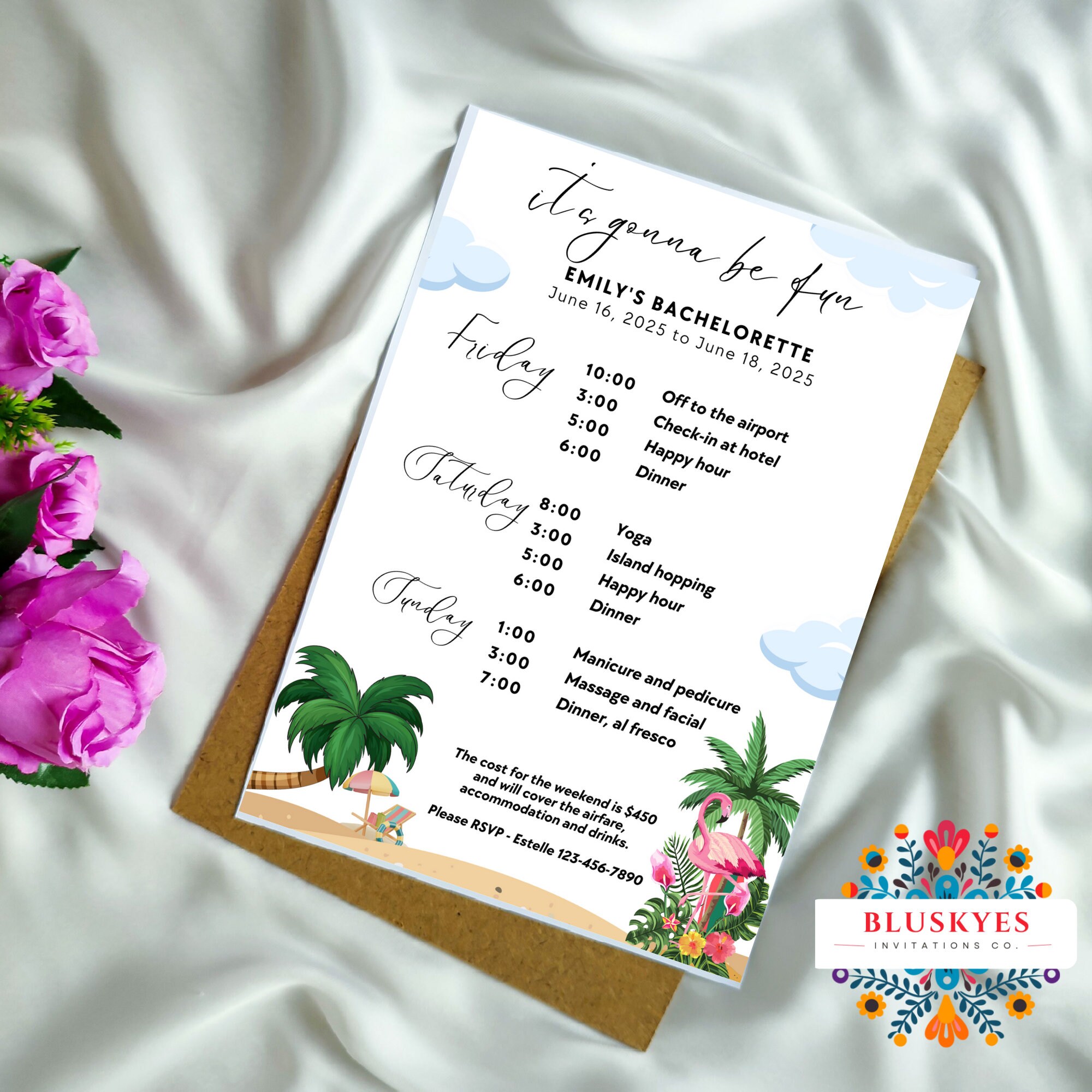 Tropical Flamingo Bachelorette Weekend Itinerary | Tropical Theme ...