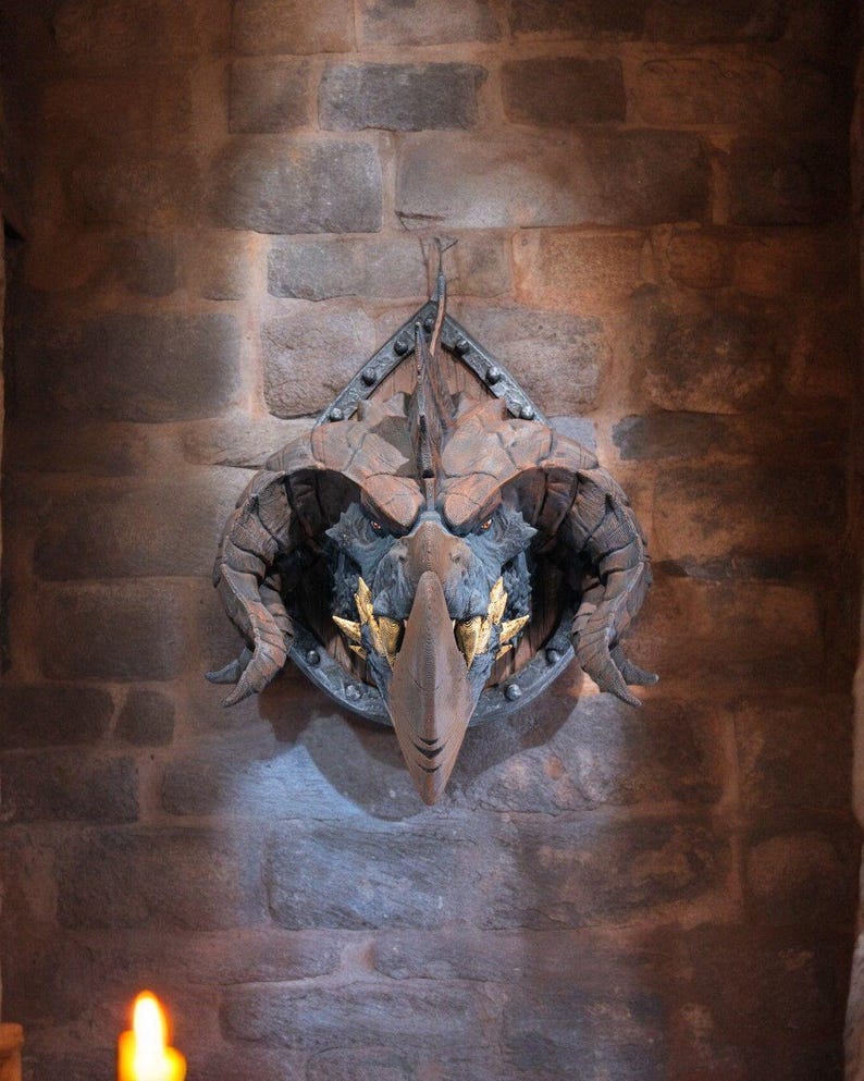 Titan Dragon Wall Trophy – Colossal Fantasy Dragon Head - Etsy