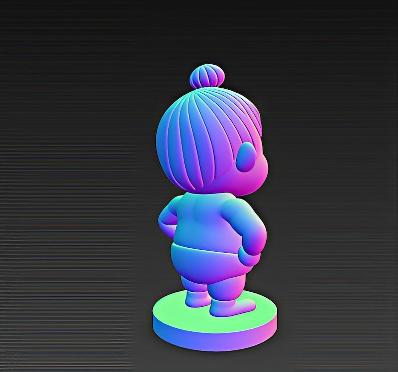Chibi Sumo Wrestler Figurine STL File - 3D Printing (digital Download ...