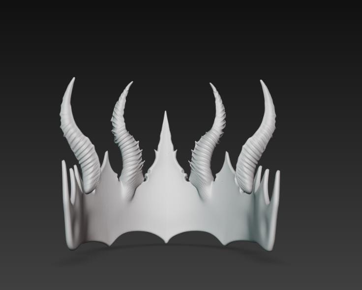 Gothic Horned Crown STL Model | Demon Headpiece (digital Download) - Etsy