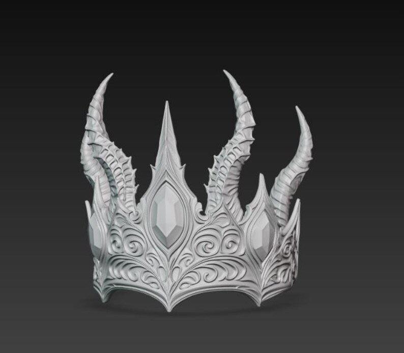Gothic Horned Crown STL Model | Demon Headpiece (digital Download) - Etsy
