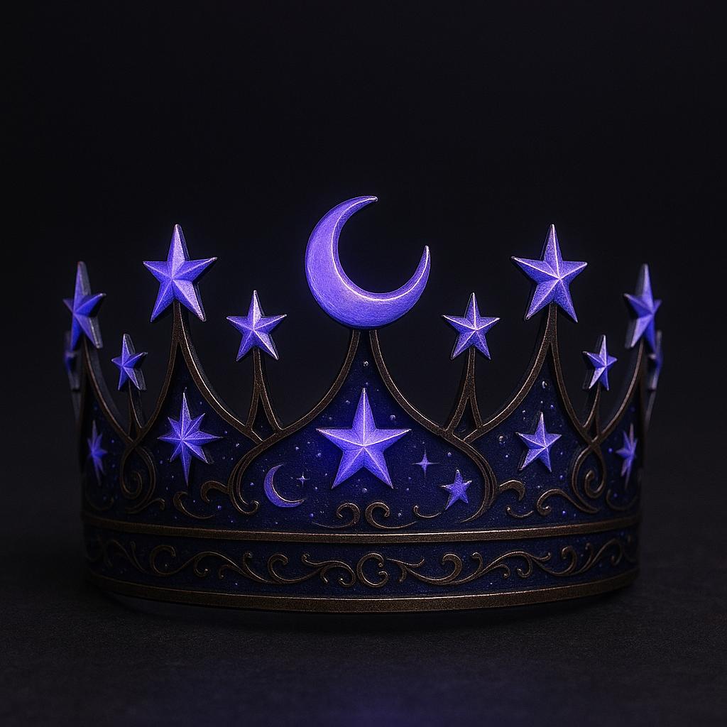 Celestial Moon and Stars Crown STL Model - Gothic Headpiece (digital ...