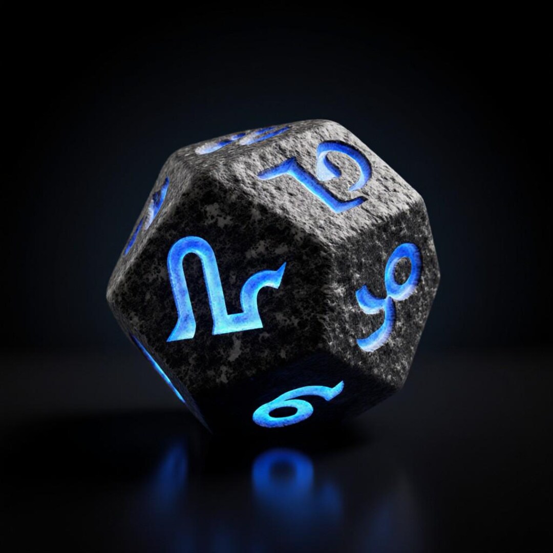 Glowing Rune D20 Dice STL File | 3D Model (digital Download) - Etsy