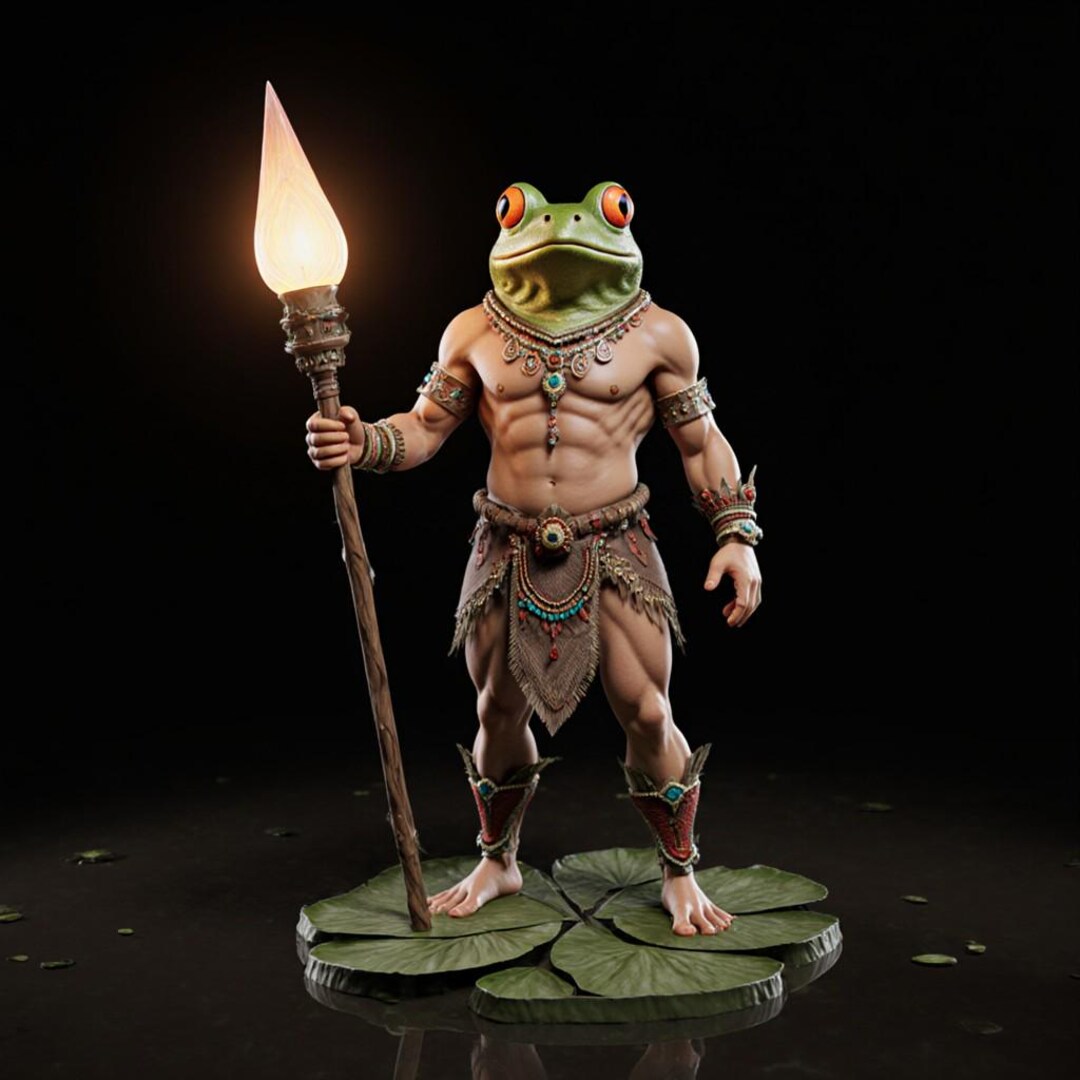 Frog Warrior STL File for 3D Printing Digital Download Fantasy Tribal ...