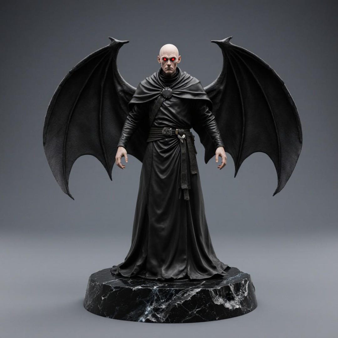 Dark Vampire Lord Statue With Bat Wings, Gothic Fantasy Model (STL File ...