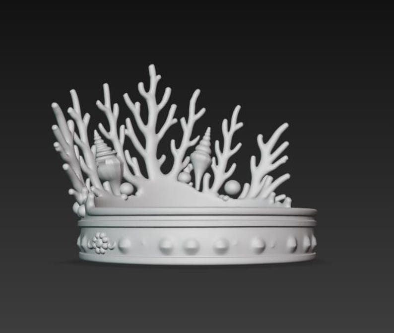 Coral Shell Pearl Crown STL Model | Fantasy Headpiece (digital Download ...