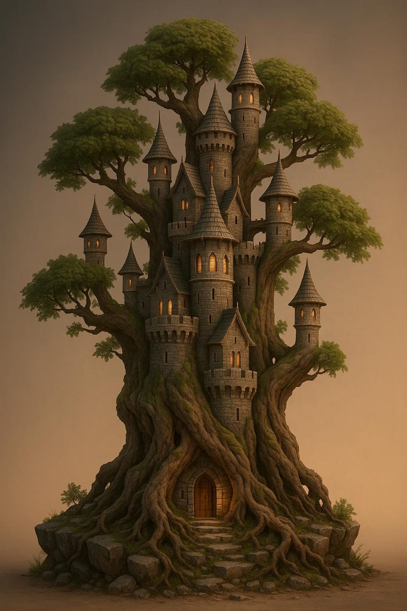 Fantasy Tree Castle STL Model | 3D Print (digital Download) - Etsy