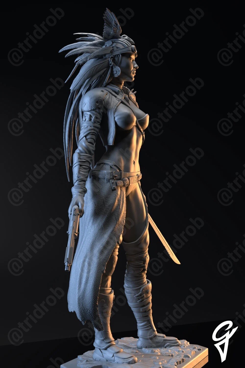 Bust_of_sword_women_stl File, 3D Digital Printing STL File for 3D ...