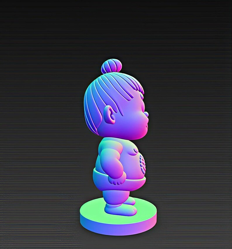 Chibi Sumo Wrestler Figurine STL File - 3D Printing (digital Download ...