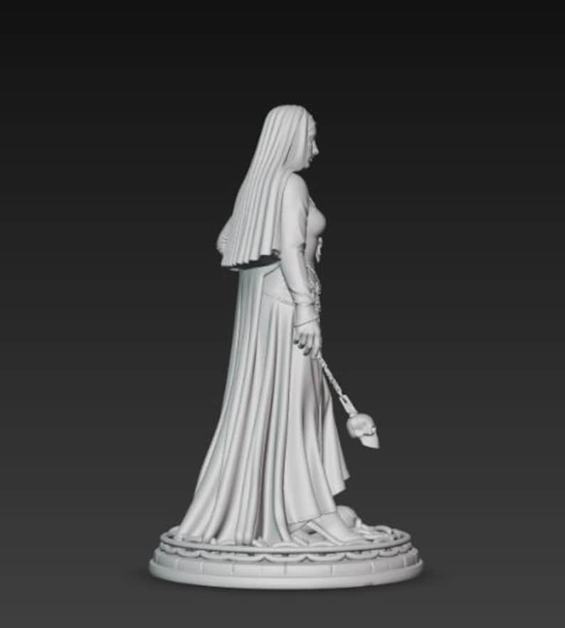 Gothic Nun Figurine STL Model: 3D Printable Dark Female Statue (digital ...