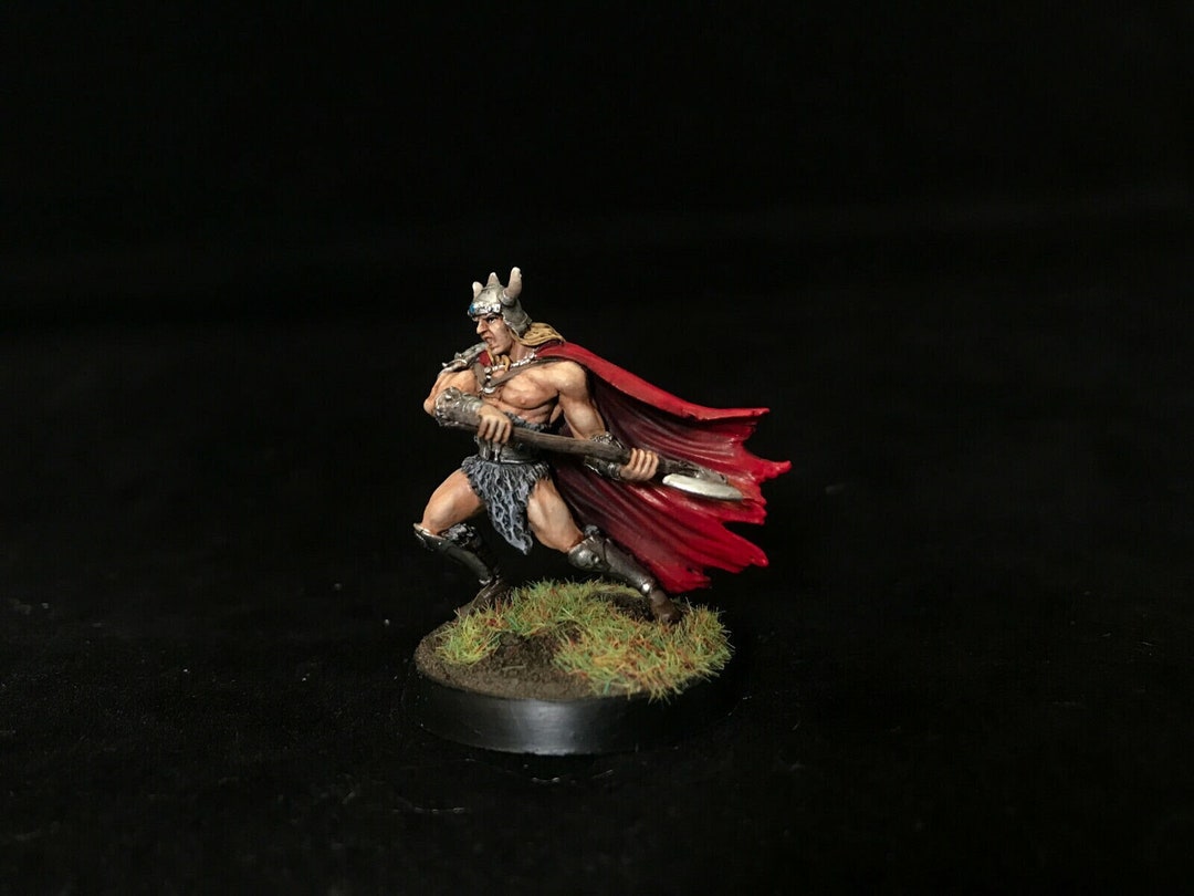 Human Male Barbarian Fighter Painted Metal Miniature Tabletop Fantasy D ...