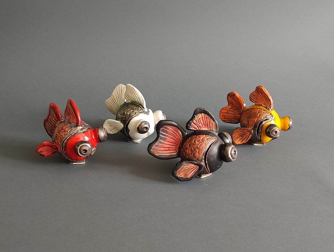 Handmade Colorful and Bright Ceramic Fish, Pottery Fish Accent to Your ...