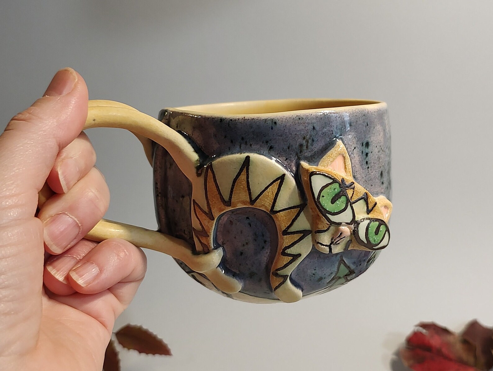 Cute and Funny Cats Ceramic Mug, Handmade Coffee Mug, Cup With Fir ...