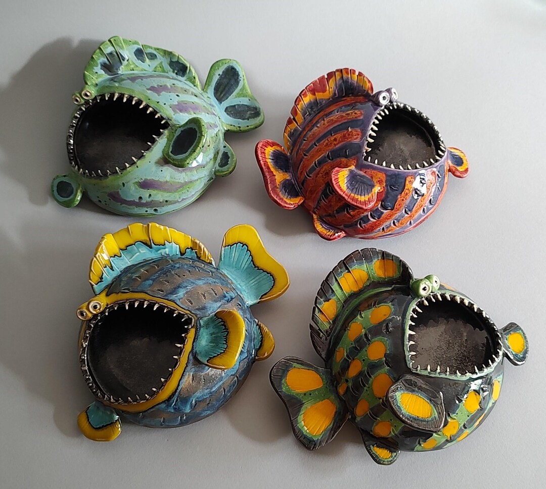 Wall Decor Fishes, Angry Funny Wall Hanging Fish, Funky Fresh Wall Art ...