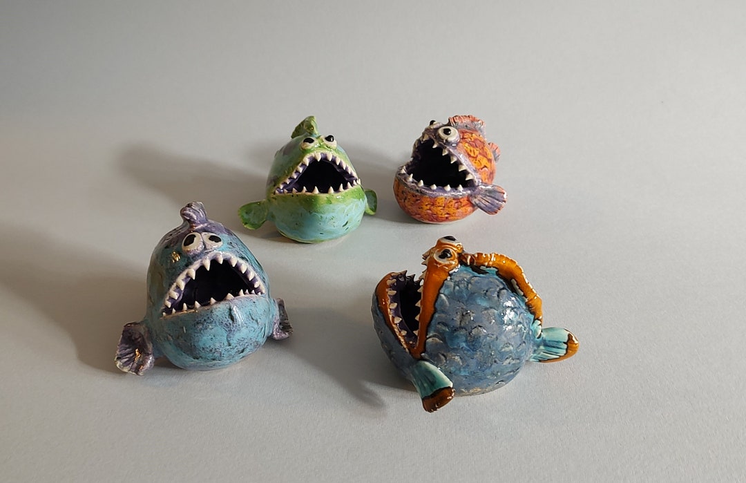 Handmade Colorful Ceramic Fish: Whimsical Home Decor Ornament - Etsy