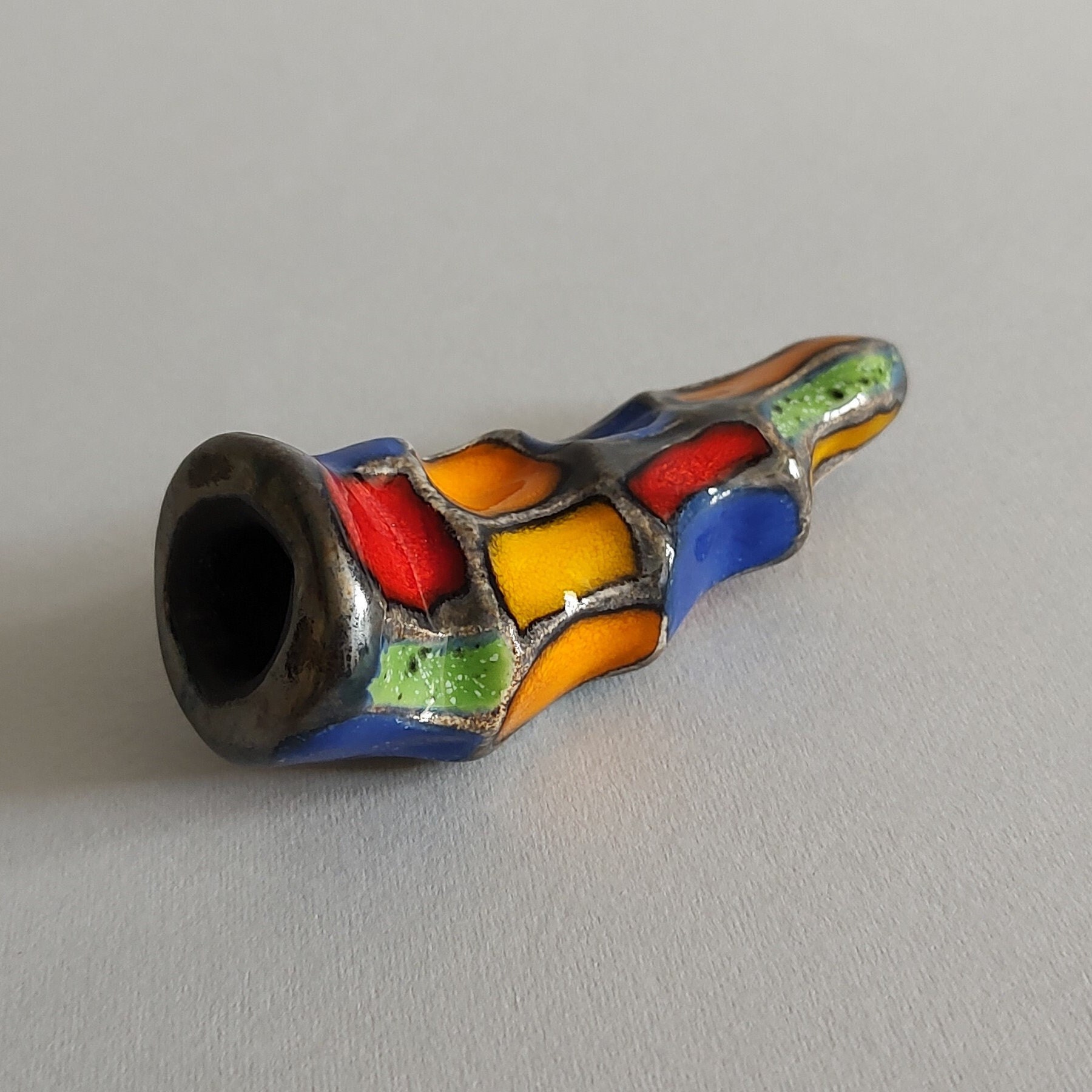 Artistic Ceramic Pipe, Pretty Smoking Hand Pipe, Handmade Unique Small ...