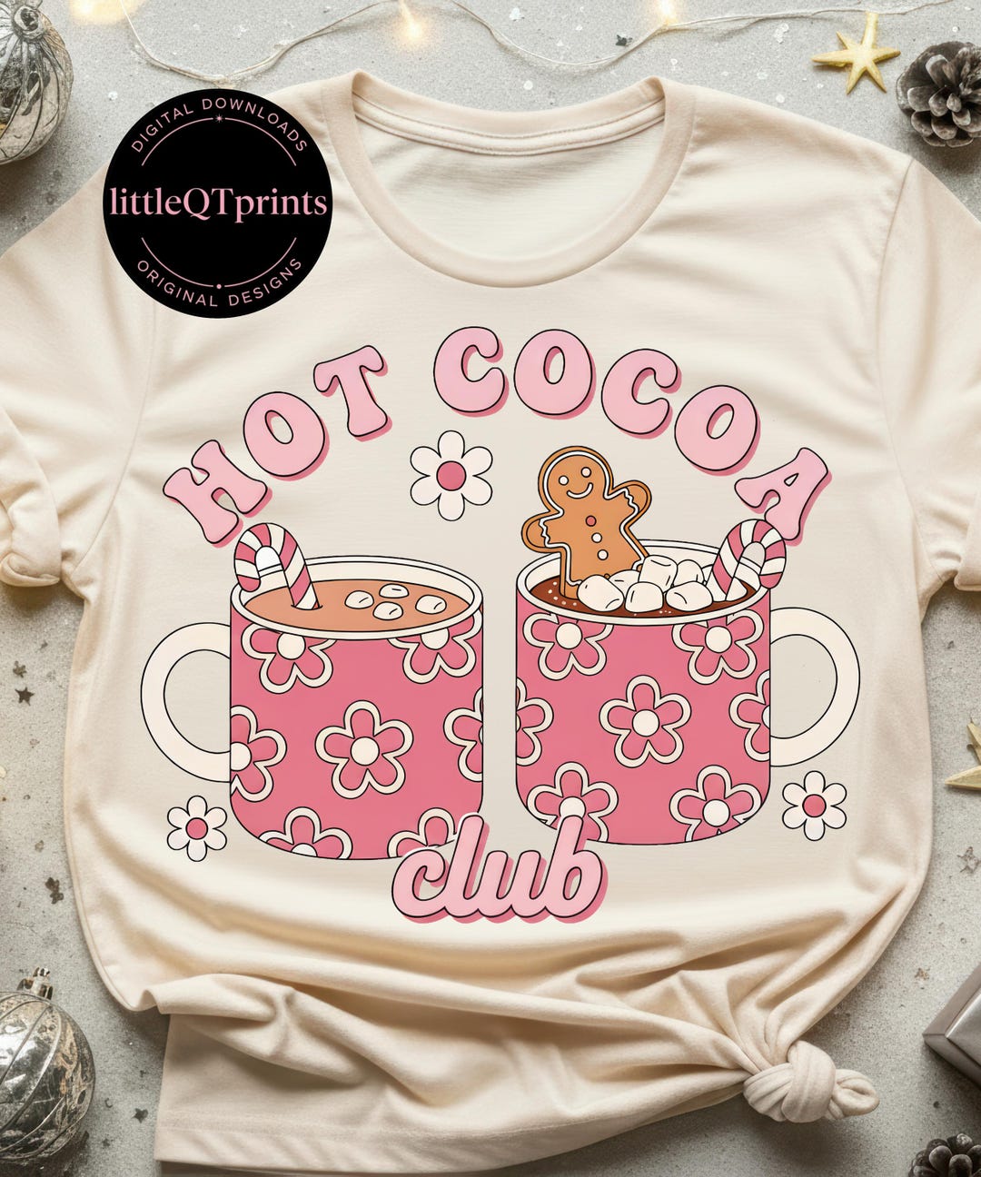Hot Cocoa Club PNG | Hot Chocolate Gingerbread Candy Cane Flowers ...