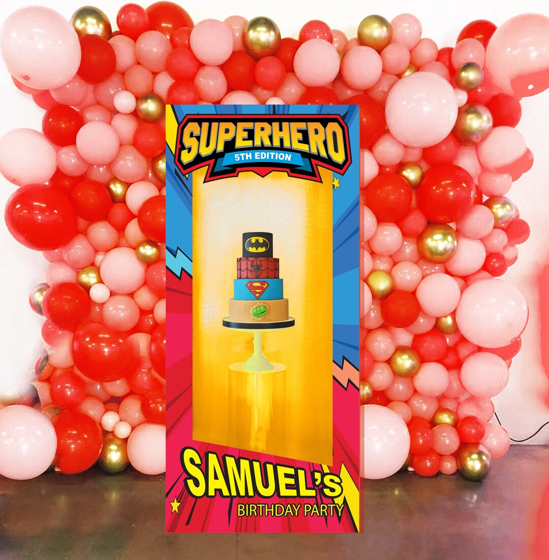 Large Superhero 'doll Box' Frame Photo Booth Prop Digital File Party ...