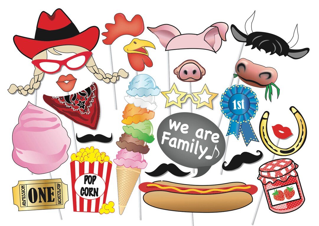 County Fair Party Photo Booth Prop Set, Party Props, Farm Theme ...
