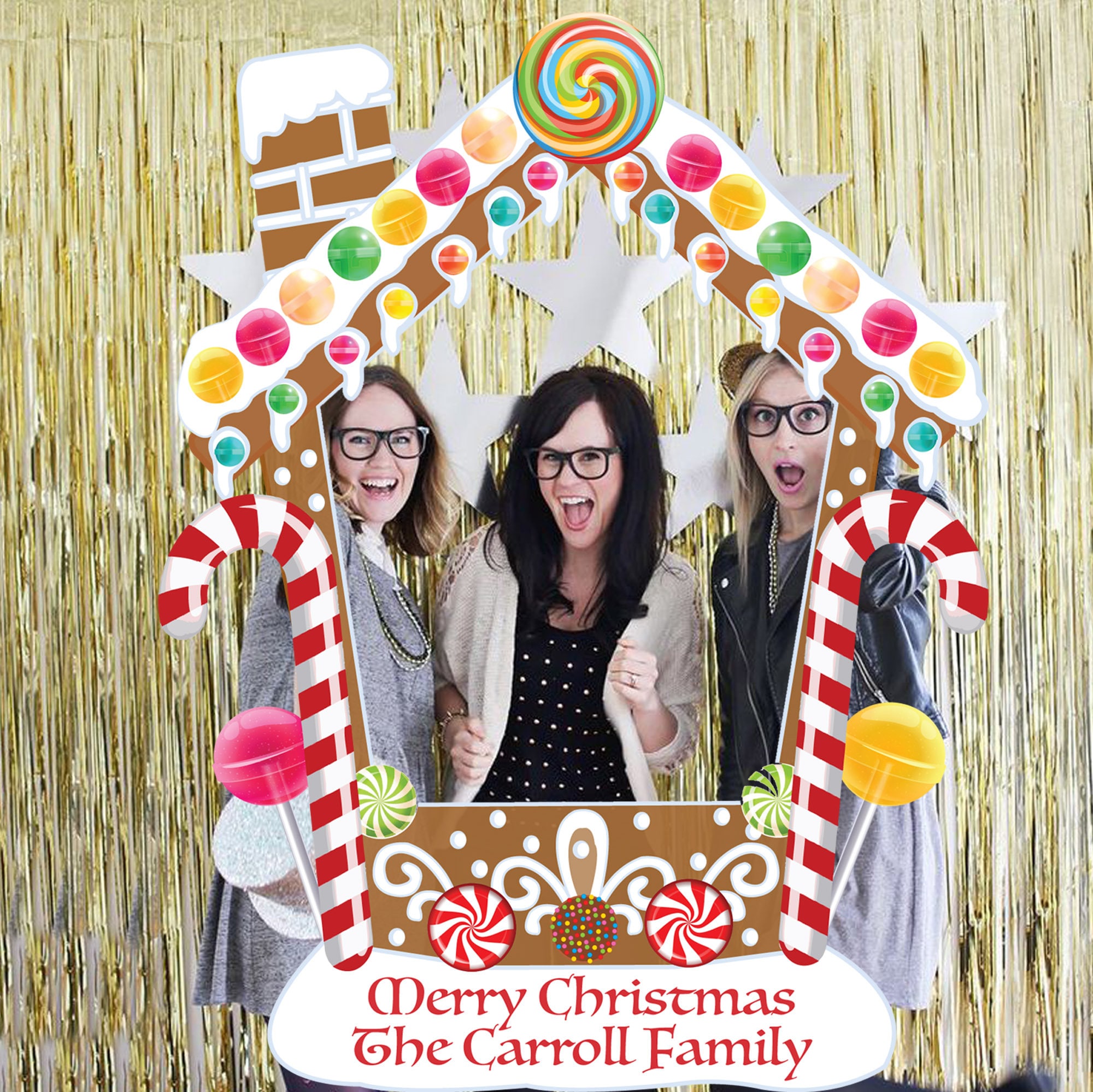 Personalised Christmas Gingerbread House Frame Digital File Christmas ...