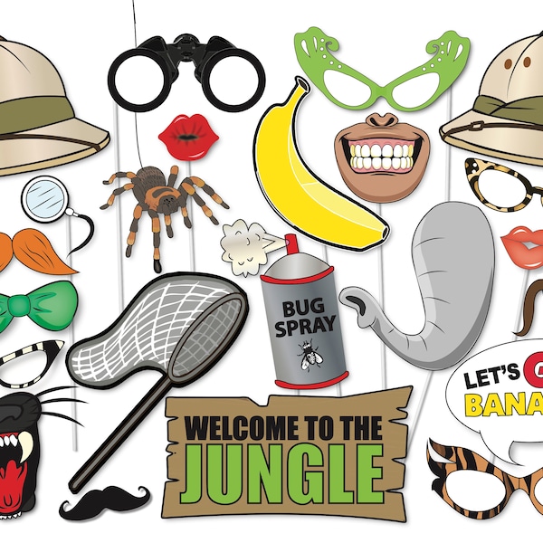 Jungle Photo Booth Props - Etsy