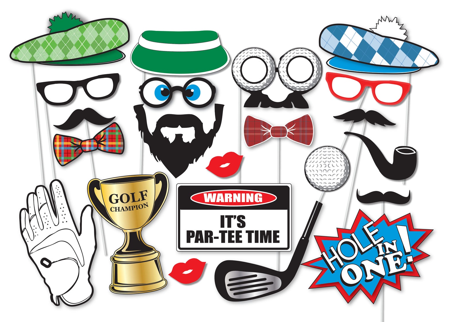 Golf Photo Booth Prop Set, Party Props, Golf Theme Printable File ...