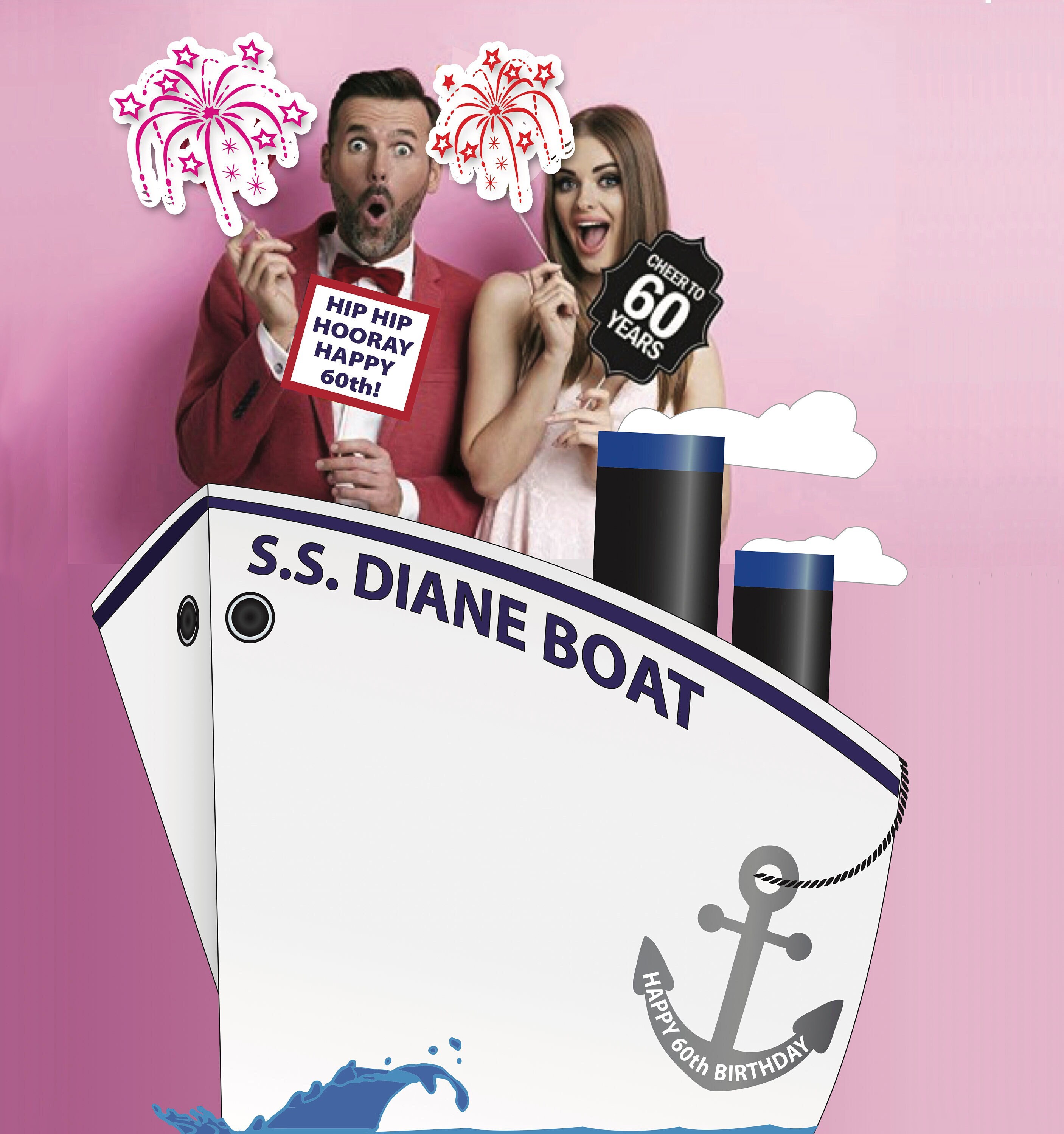 Giant Personalised Cruise Ship Photo Prop Digital File Birthday Party ...