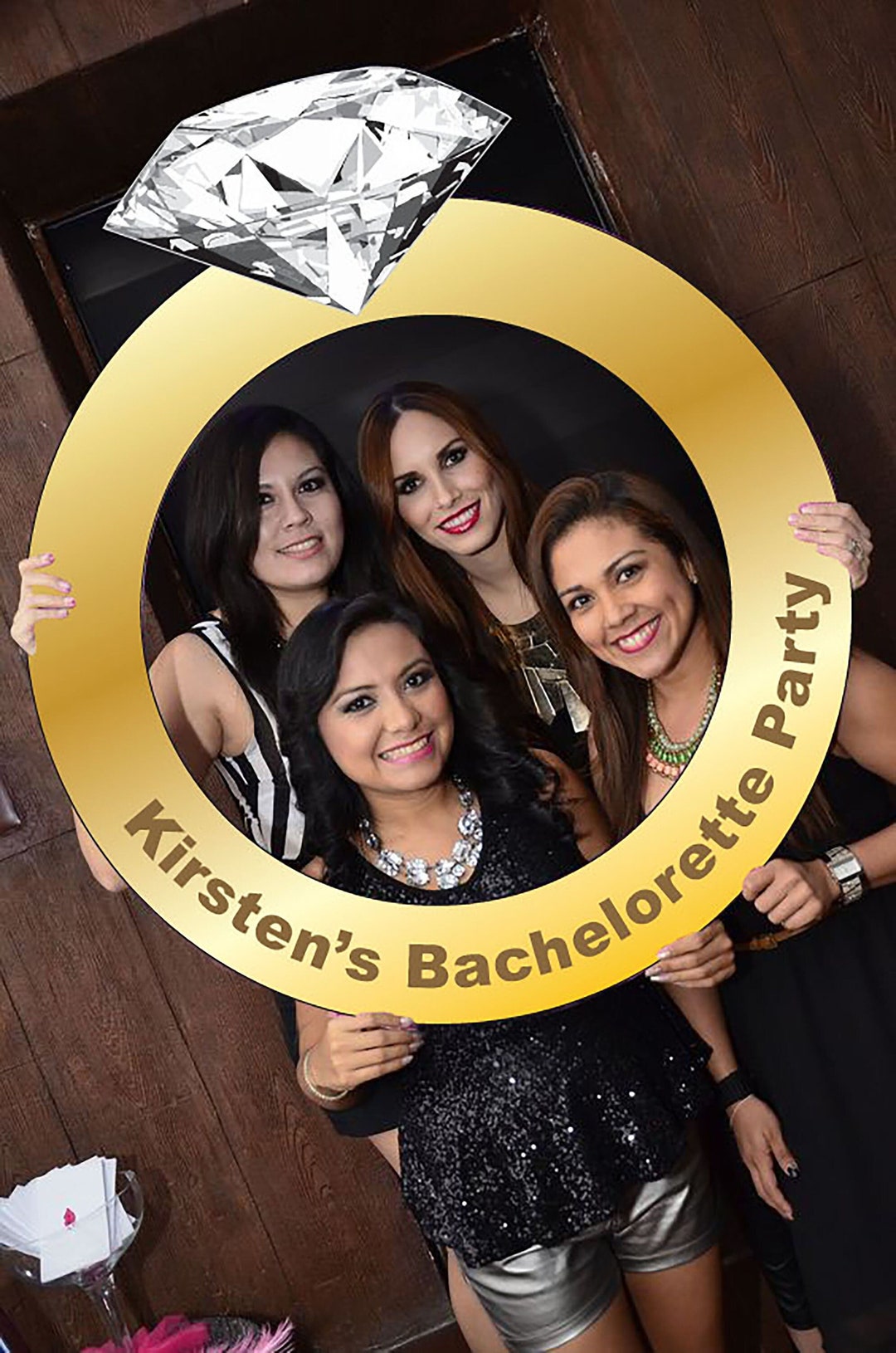 Life Sized Personalised Bachelorette Ring Photo Prop Digital File Party ...