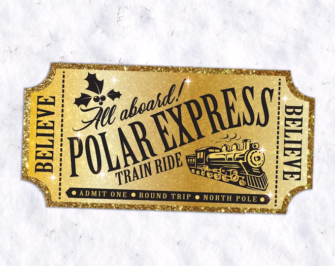 Polar Express Train Ticket Printable File Decorations, Christmas Party ...