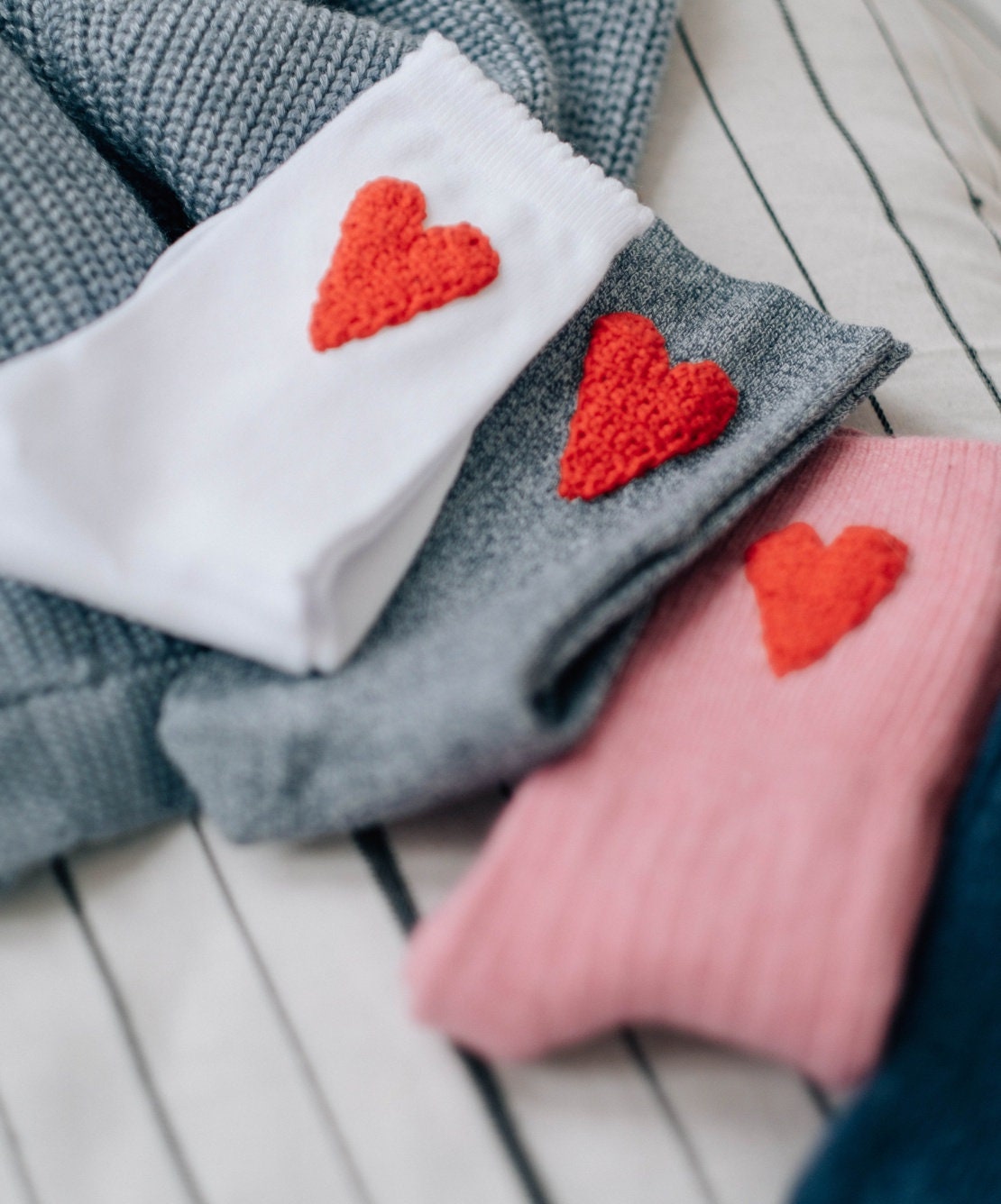 Red Heart Socks Cozy Love-inspired Design Soft Comfortable - Etsy