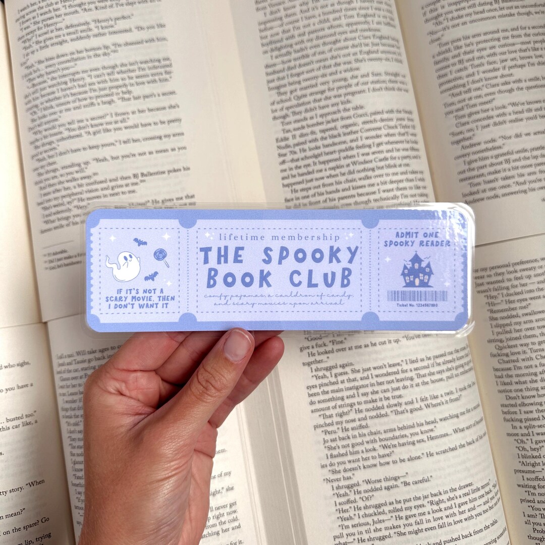 The Spooky Book Club Bookmark, Bookmark Ticket Voucher, Ghoul Bookmark ...