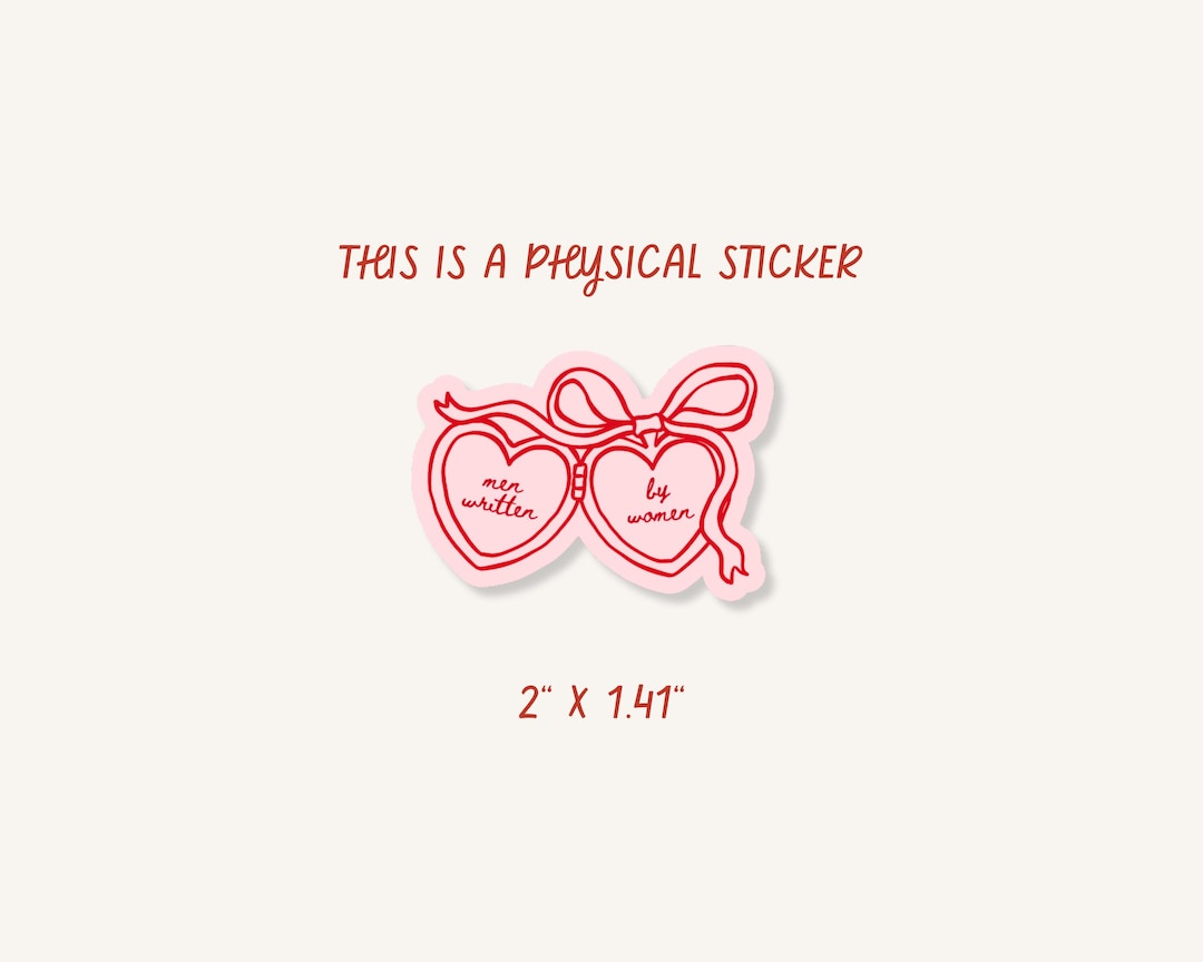 Men Written by Women Locket Sticker, Pop Girly, Bookish Kindle Sticker ...