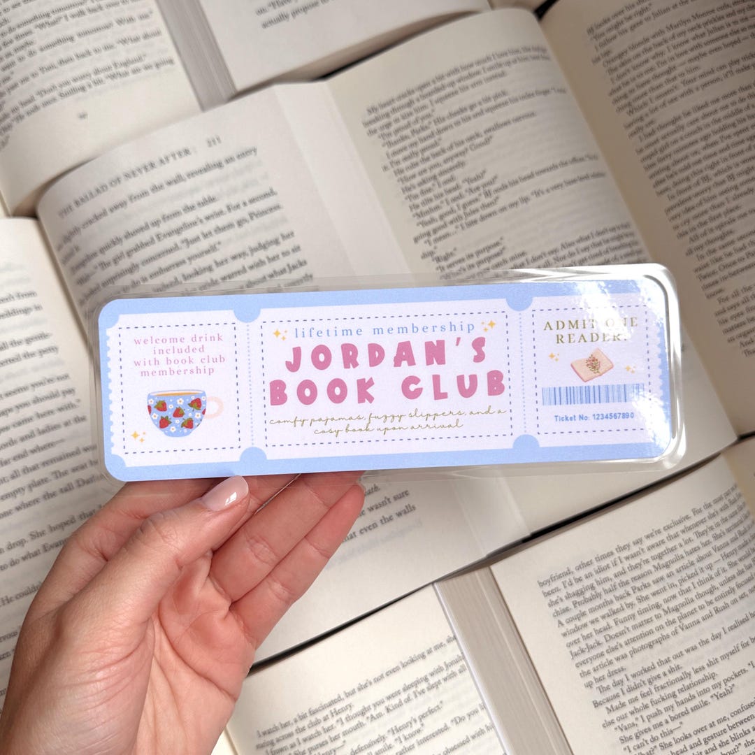 Custom Name Book Club Bookmark: Laminated Reader Gift - Etsy