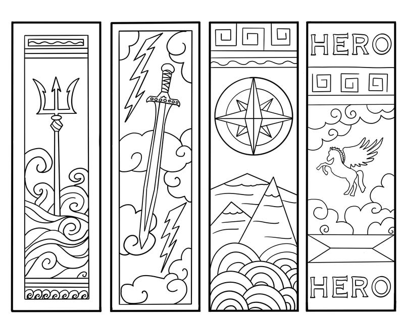 Percy Jackson Coloring Bookmarks, Greek Mythology Art (printable PDF ...