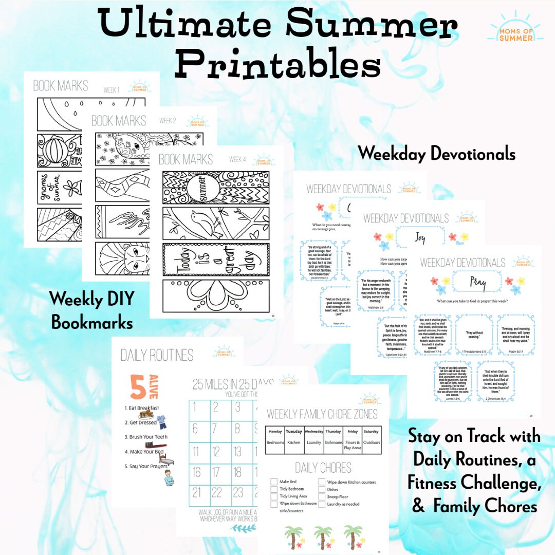 Moms of Summer: Ultimate PDF Printable W/ Menus, Kid Activities ...