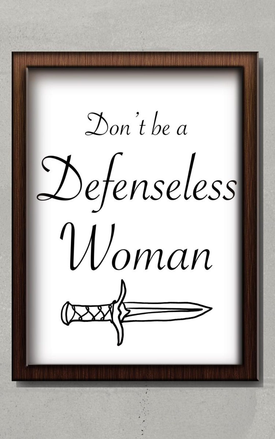 Fantasy Workout Art Print: Don't Be a Defenseless Woman (digital ...